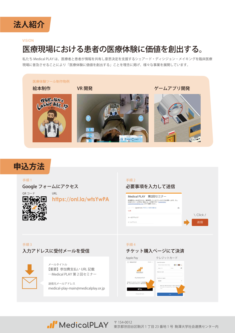 第2回MedicalPLAYセミナーのお知らせ - NPO法人 Medical PLAY